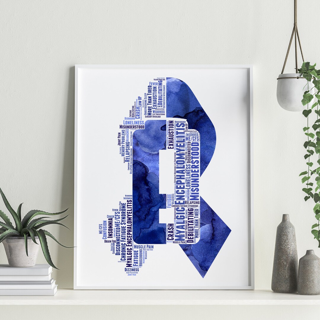 ME/CFS Awareness Ribbon Word Cloud, Myalgic Encephalomyelitis Art ...