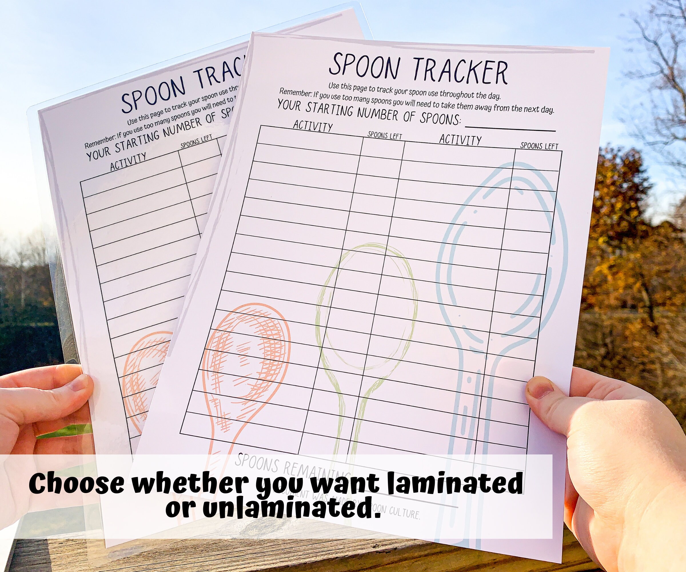 Printed Spoonie Challenge, Chronic Illness Spoon Theory Challenge ...