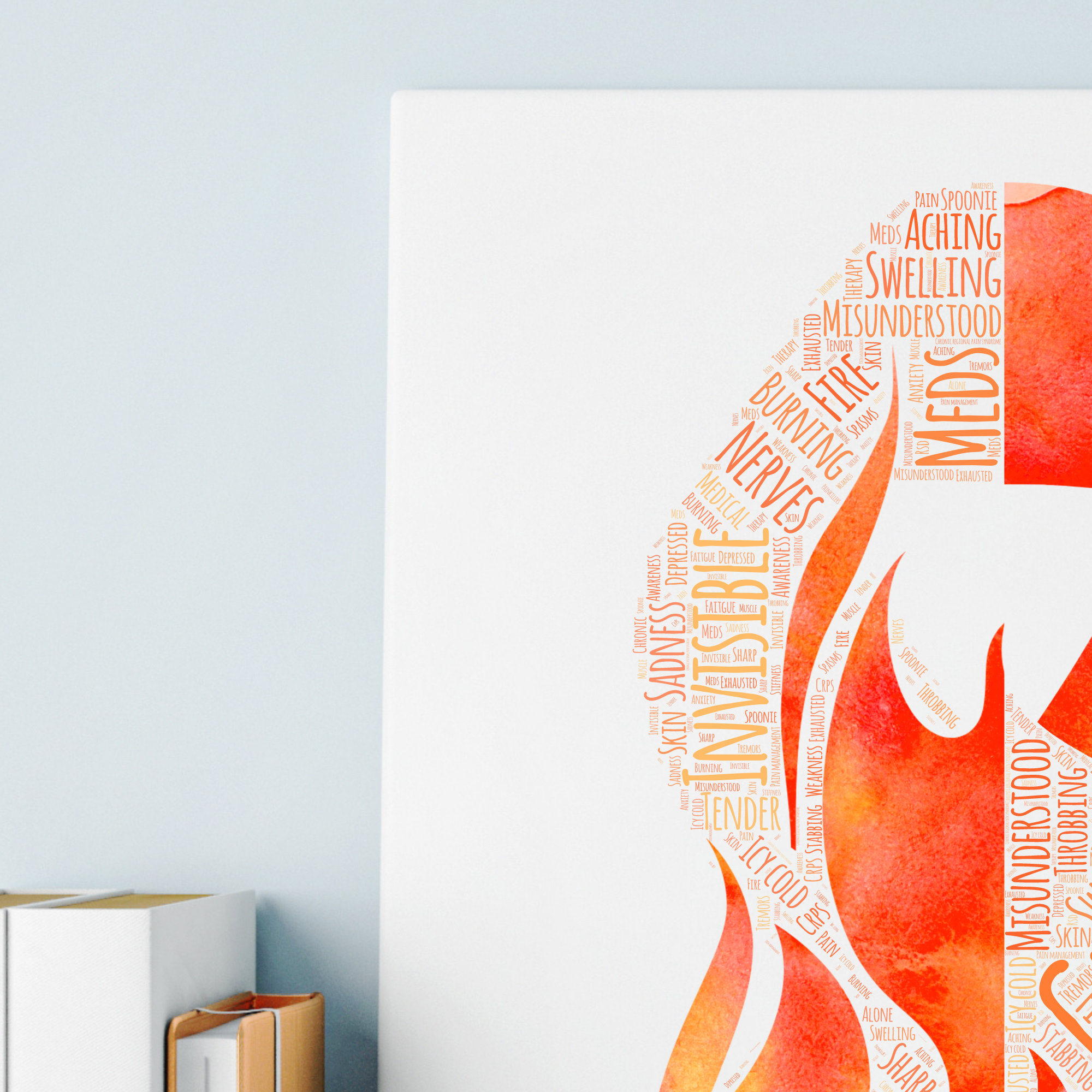 CRPS Awareness Ribbon Word Cloud Chronic Regional Pain - Etsy