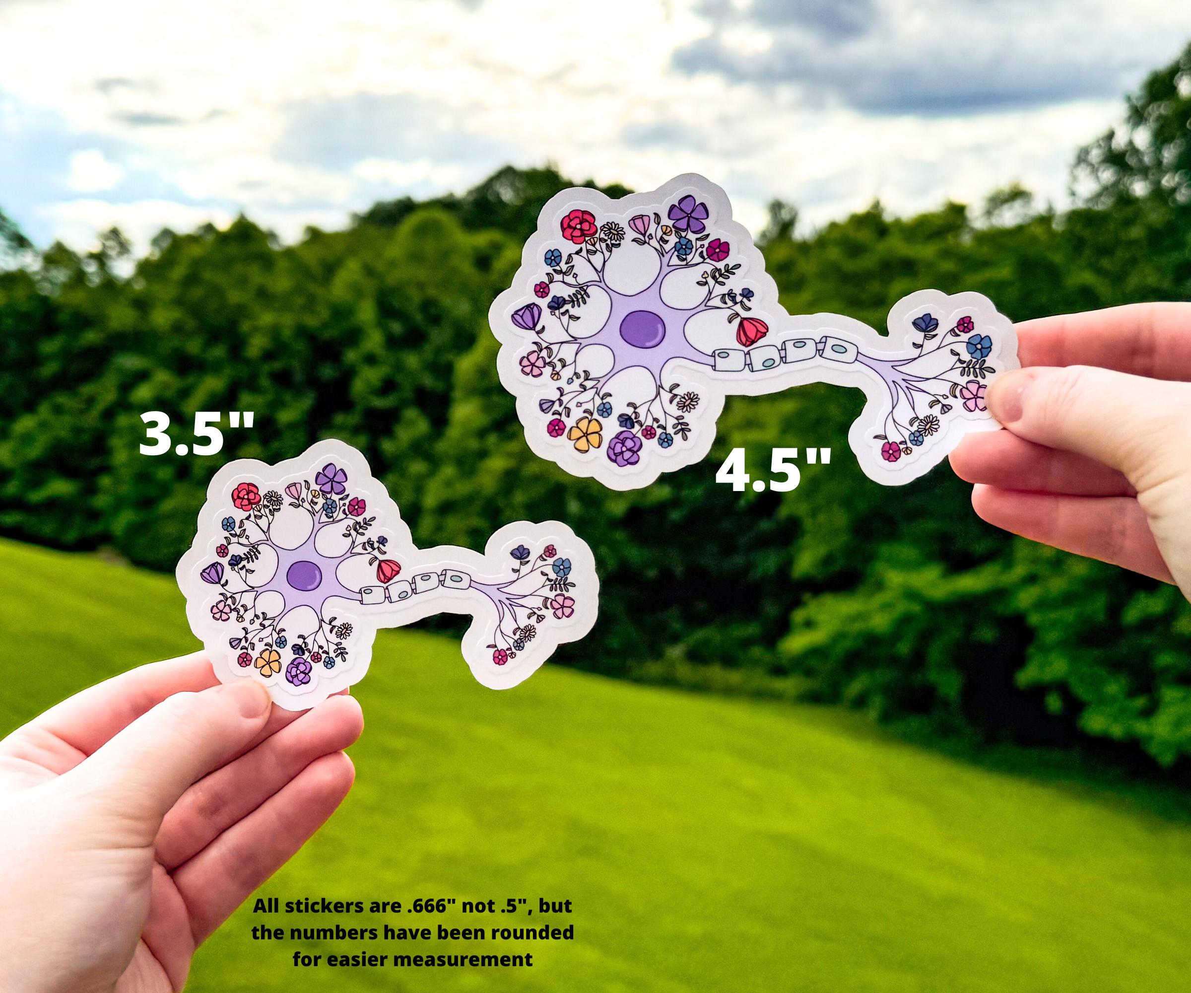 Neuron Sticker, Floral Anatomy Neuron Awareness Sticker, Neuropathy ...