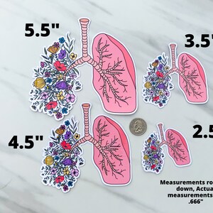 Lung Sticker, Floral Anatomy Lung Disease Awareness Sticker - Etsy
