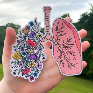 Lung Sticker, Floral Anatomy Lung Disease Awareness Sticker - Etsy