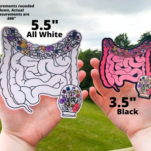 Ostomy Sticker, Floral Anatomy Intestines With Ostomy Bag Awareness ...