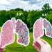 Lung Sticker, Floral Anatomy Lung Disease Awareness Sticker, Cystic ...