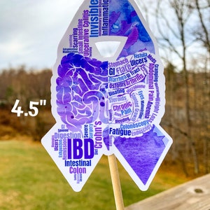 IBD Sticker, Inflammatory Bowel Disease Awareness Ribbon Word Cloud ...