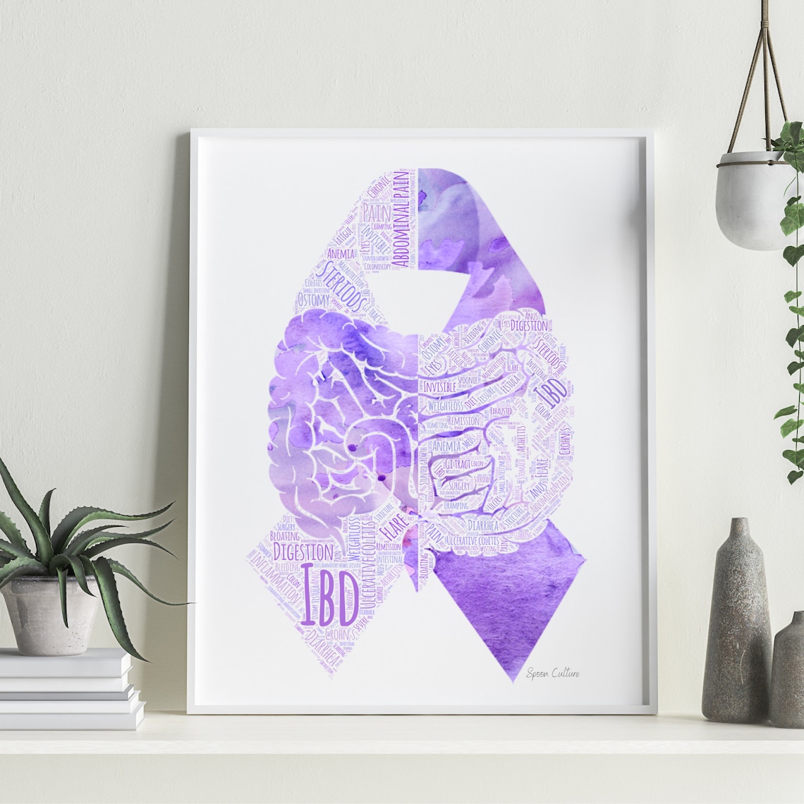 IBD Awareness Ribbon Word Cloud Crohn's Disease | Etsy