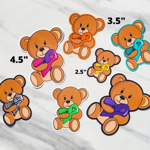 Awareness Bear Sticker, Awareness Ribbon Teddy Bear Sticker Decal - Etsy