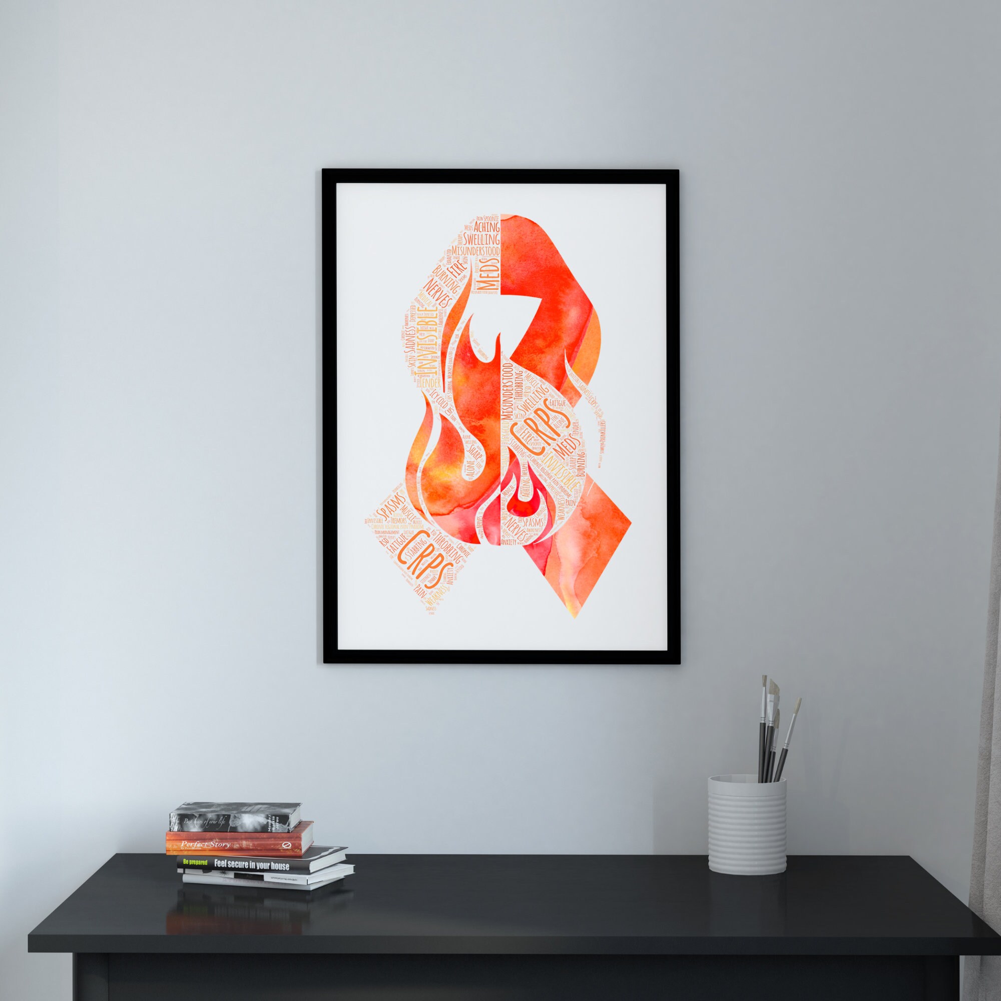 CRPS Awareness Ribbon Word Cloud Chronic Regional Pain - Etsy