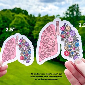 Lung Sticker, Floral Anatomy Lung Disease Awareness Sticker, Cystic ...