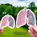 Lung Sticker, Floral Anatomy Lung Disease Awareness Sticker, Cystic ...
