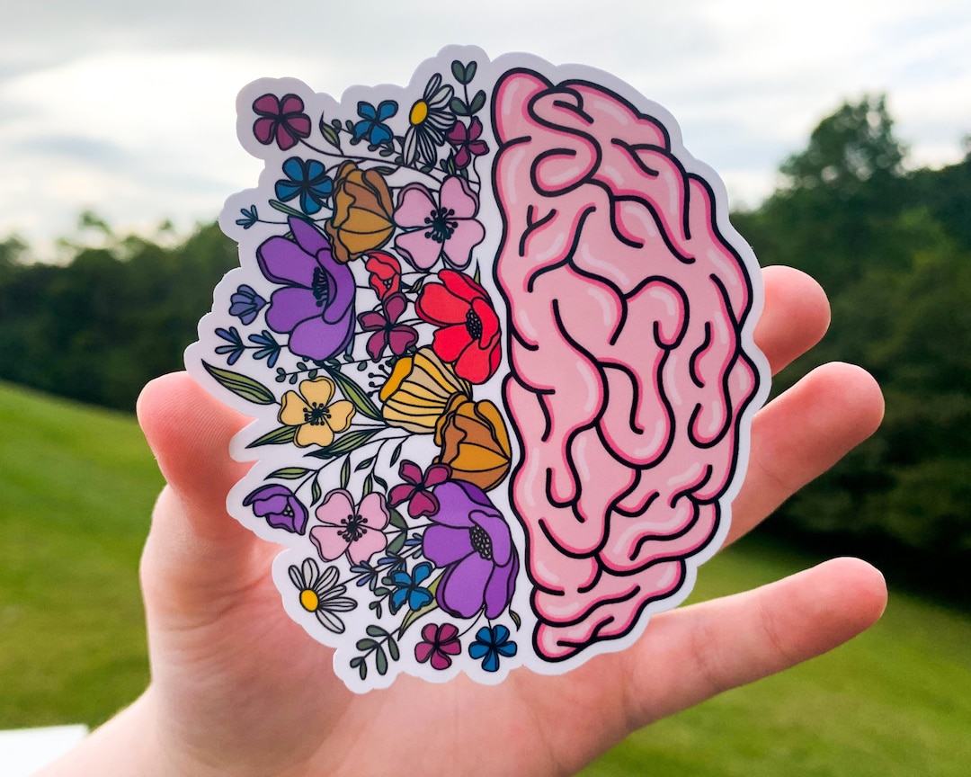 Brain Sticker, Floral Anatomy Floral Brain Awareness Sticker - Etsy