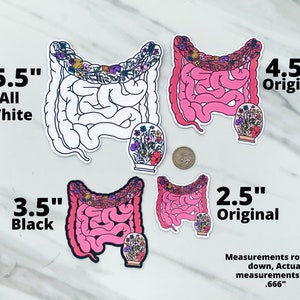 Ostomy Sticker, Floral Anatomy Intestines With Ostomy Bag Awareness ...