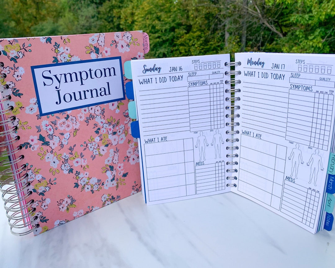 Dated Spiral Symptom Journal, 6 Month Daily Chronic Illness Pain Diary ...