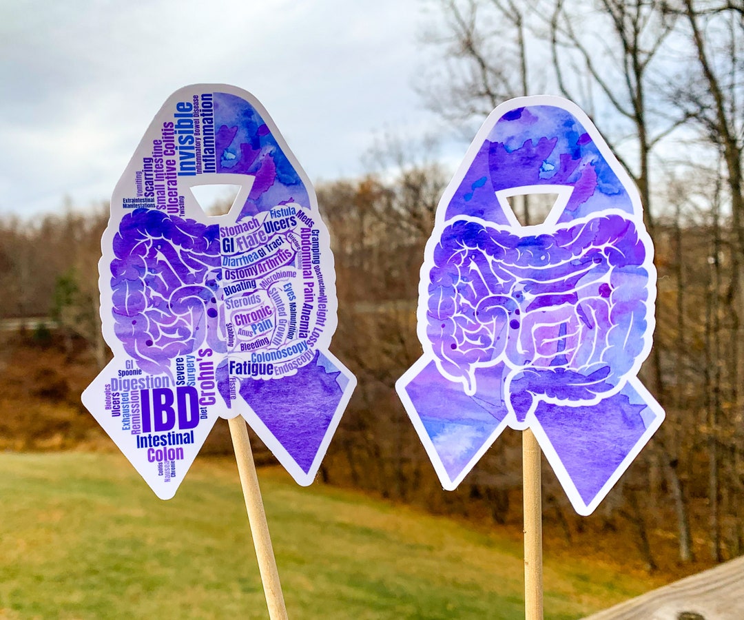 IBD Sticker, Inflammatory Bowel Disease Awareness Ribbon Word Cloud ...