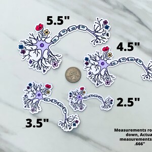 Neuron Sticker, Floral Anatomy Neuron Awareness Sticker - Etsy