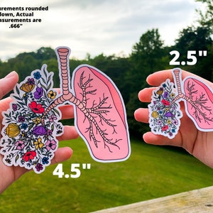 Lung Sticker, Floral Anatomy Lung Disease Awareness Sticker - Etsy