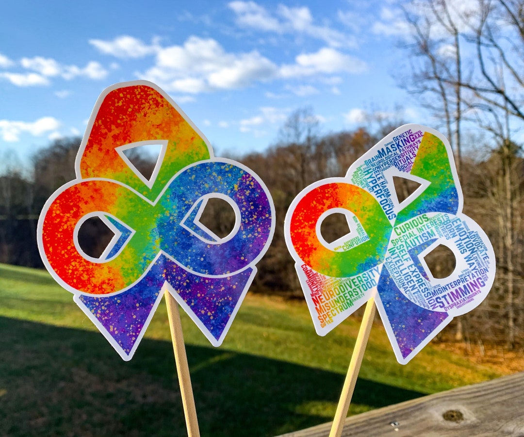 Neurodiversity Sticker, Autism Neurodiversity Awareness Ribbon Word ...