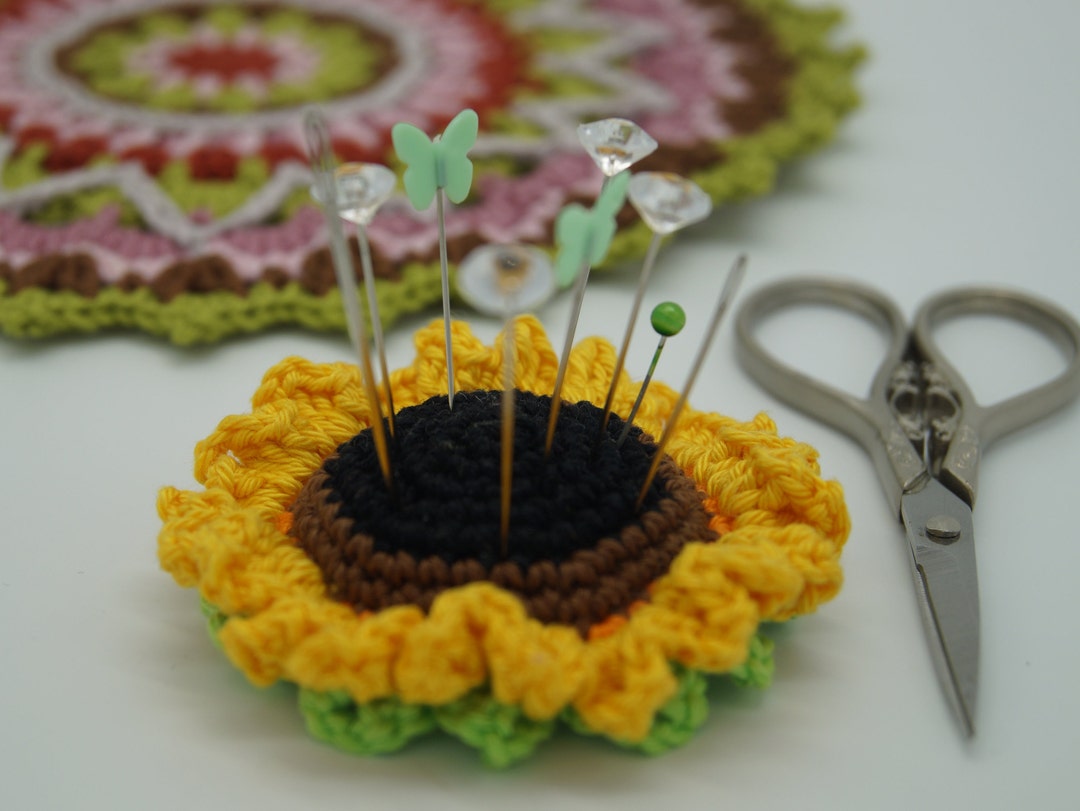 PDF German Crochet Pattern Pincushion Sunflower - Etsy