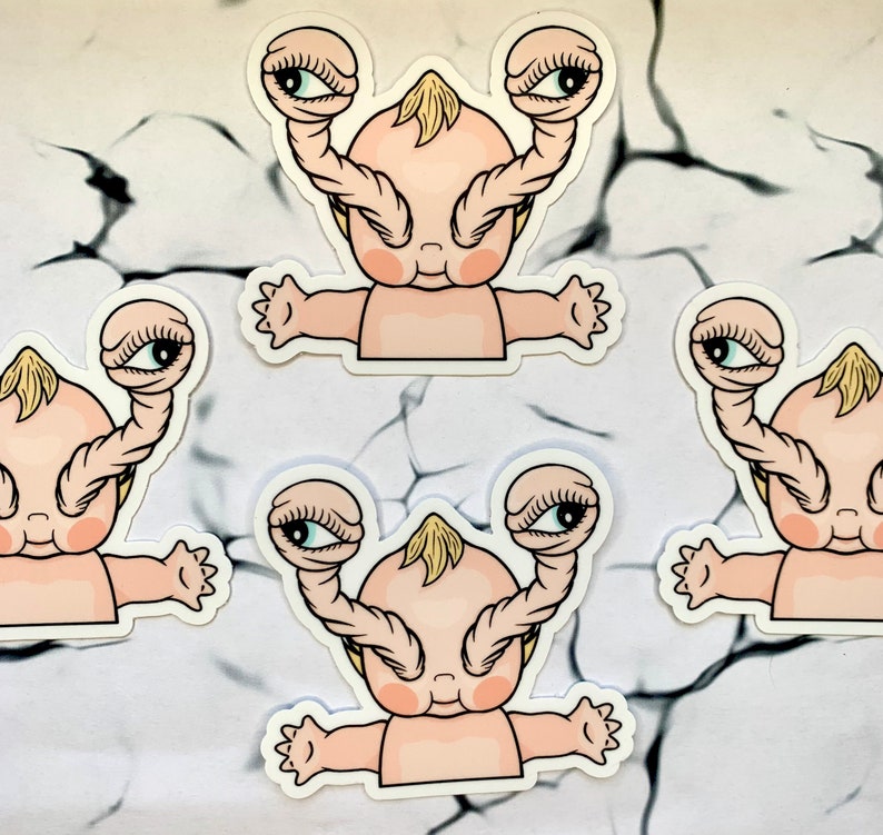 Horror Halloween creepy & cute trippy kewpie doll matte vinyl | Etsy