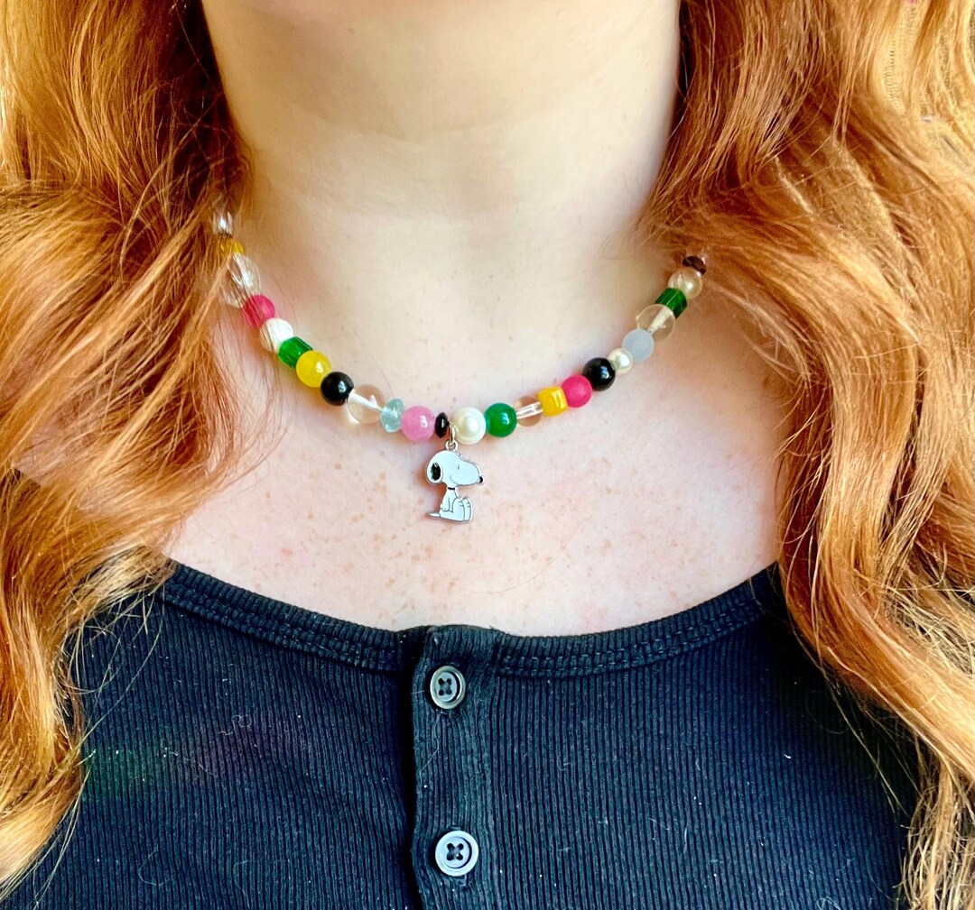 Peanuts Themed Mixed Beaded Necklaces Snoopy Necklace Woodstock ...