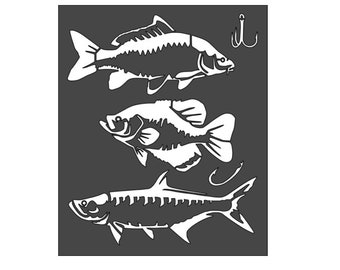 Fishing stencil | Etsy