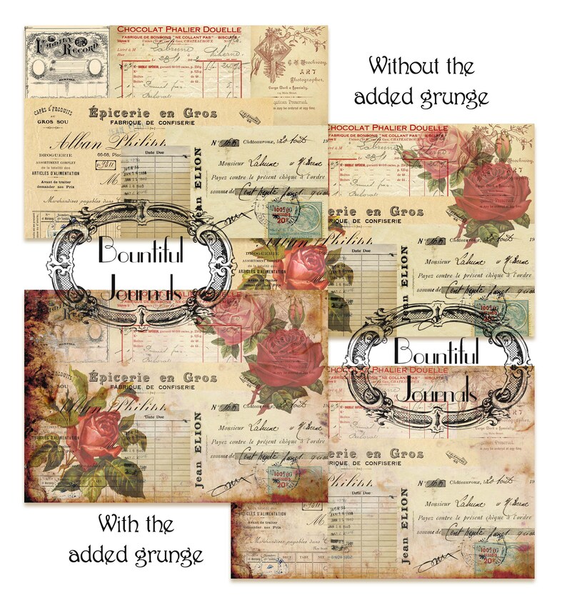 Layered Vintage Ephemera Journal Backgrounds Digital Download - Etsy