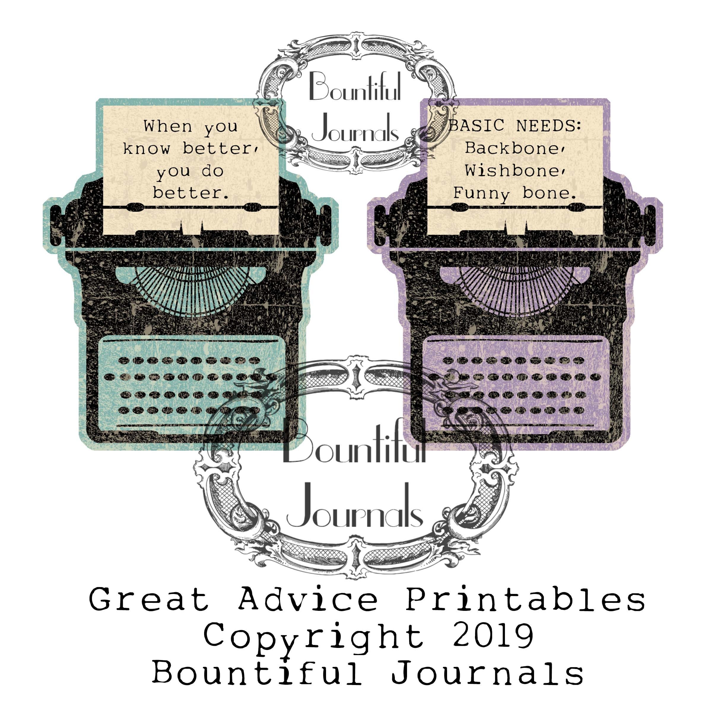 Vintage Typewriter Printables, Ccllage Sheet, Digital Instant Download ...