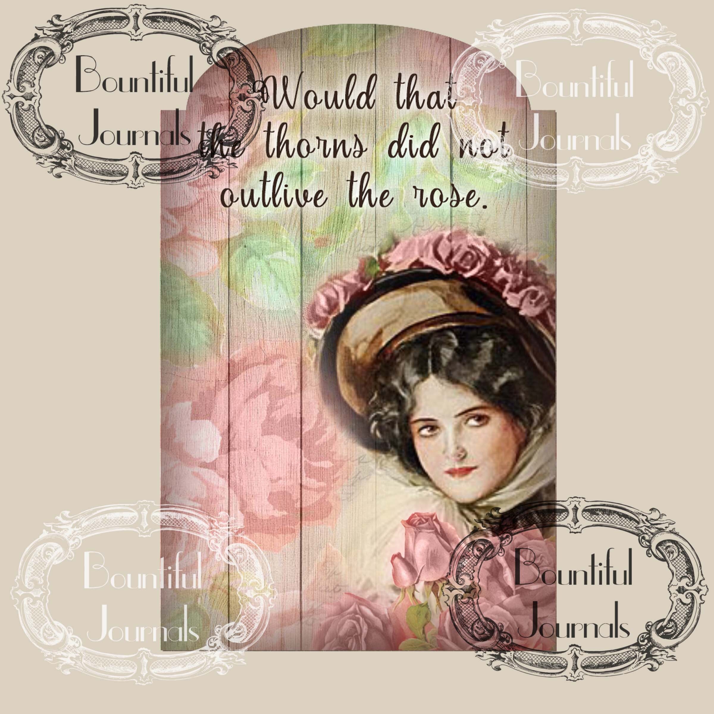 Shabby Chic Tags, Victorian Lady, Vintage Roses, Digital Download, Junk ...
