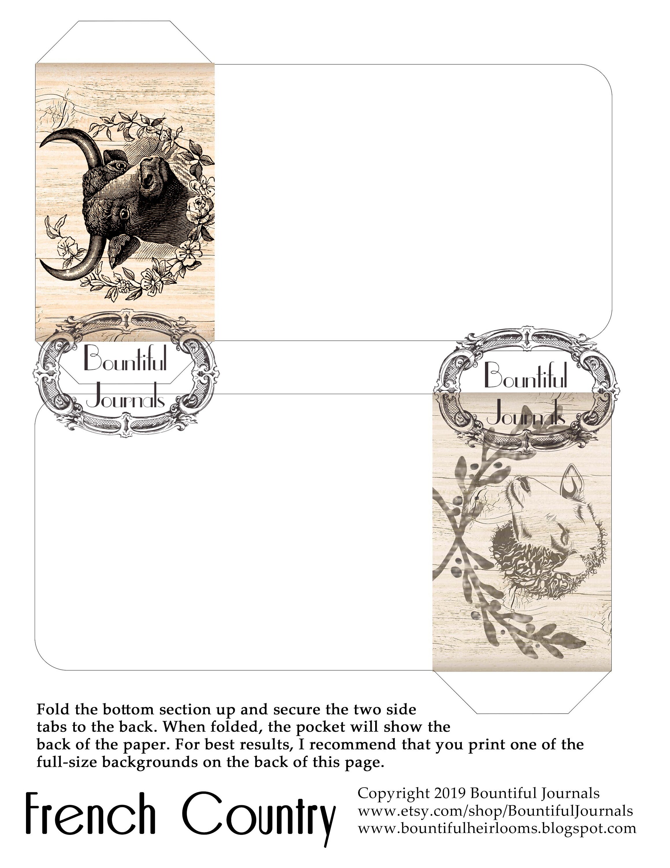 French Country Digital Journal Backgrounds Kit; Junk Journals; France ...
