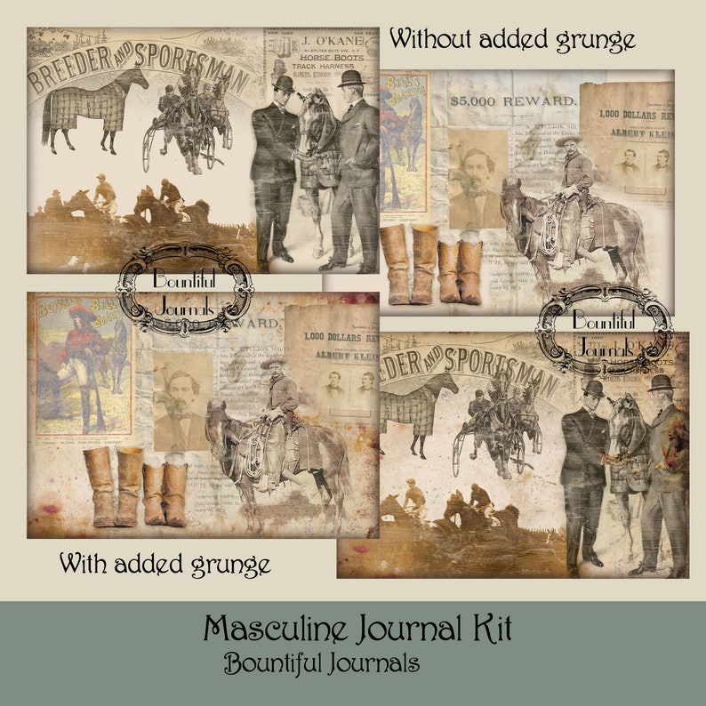 Vintage Masculine Journal Kit Digital Download - Etsy