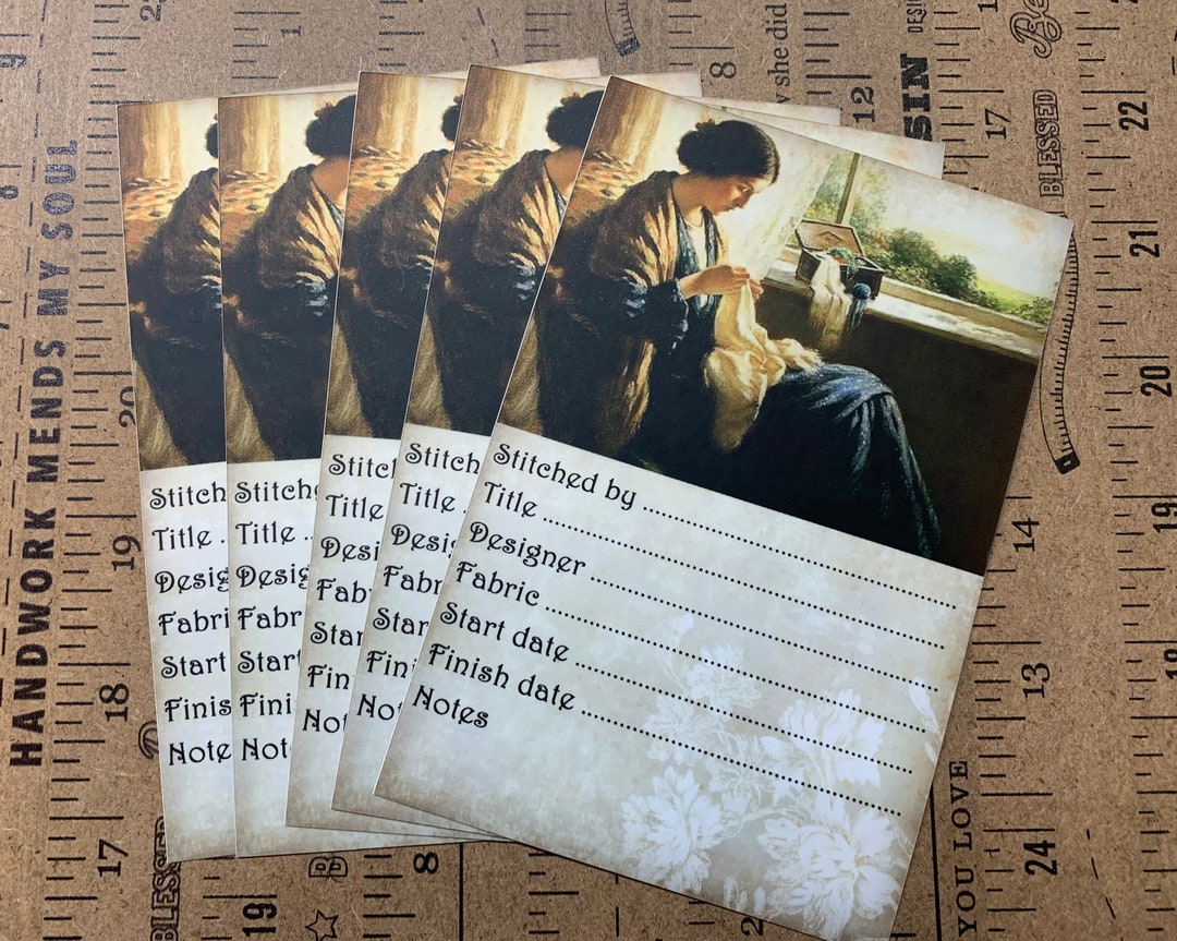 Cross Stitch Project Label Sticker Set of 5 Adhesive Labels Vintage ...