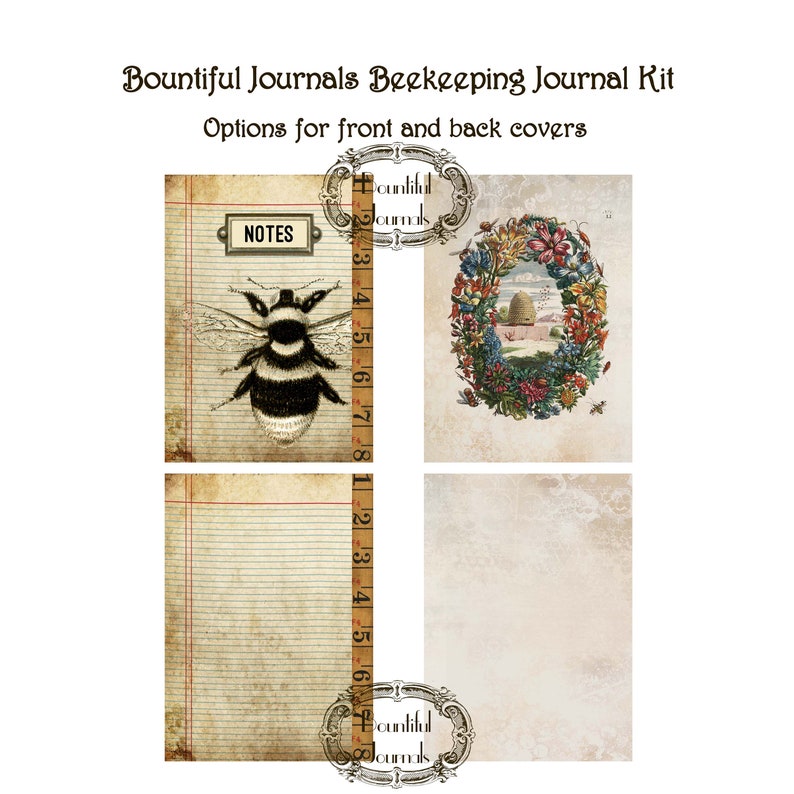 Vintage Beekeeping Digital Journal Kit Junk Journals Printables Bees ...