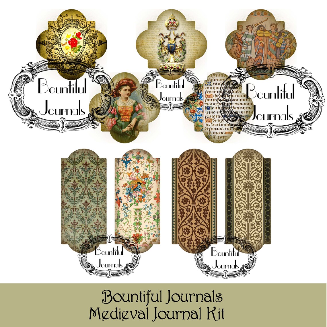 Medieval Digital Journal Kit Middle Ages Chivalry Heraldry - Etsy