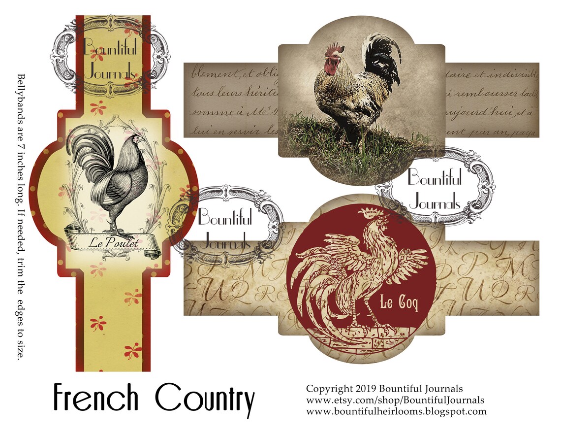 French Country Digital Journal Backgrounds Kit; Junk Journals; France ...