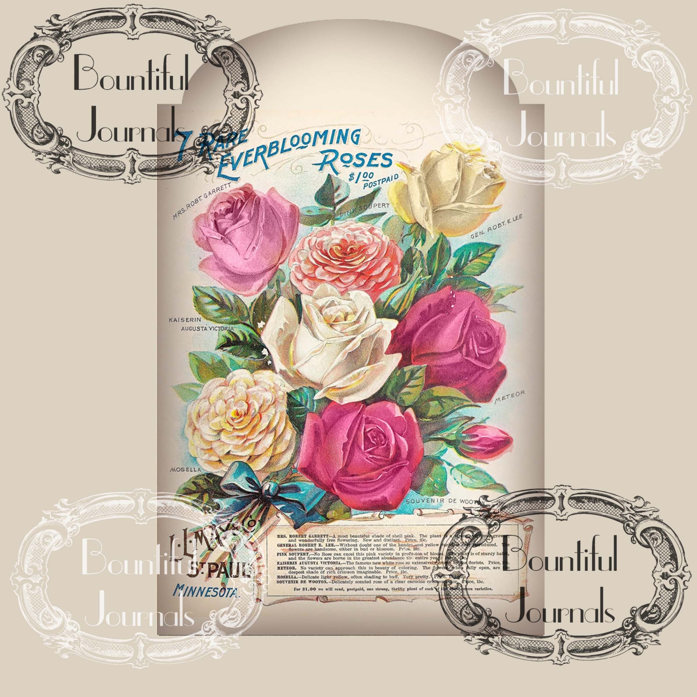 Shabby Chic Tags, Victorian Lady, Vintage Roses, Digital Download, Junk ...