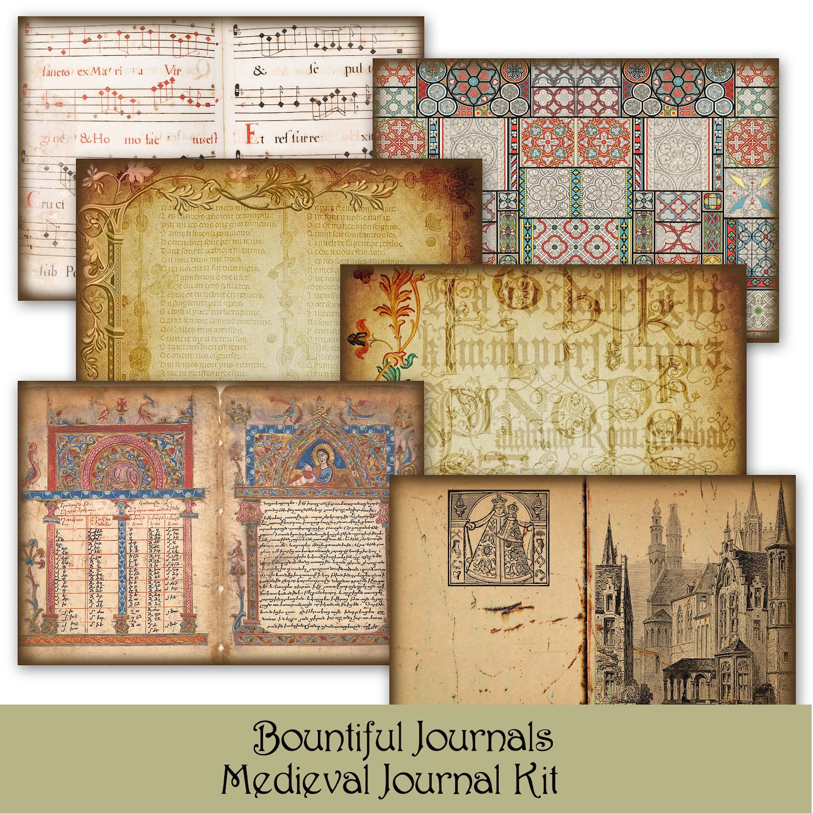 Medieval Digital Journal Kit Middle Ages Chivalry Heraldry - Etsy