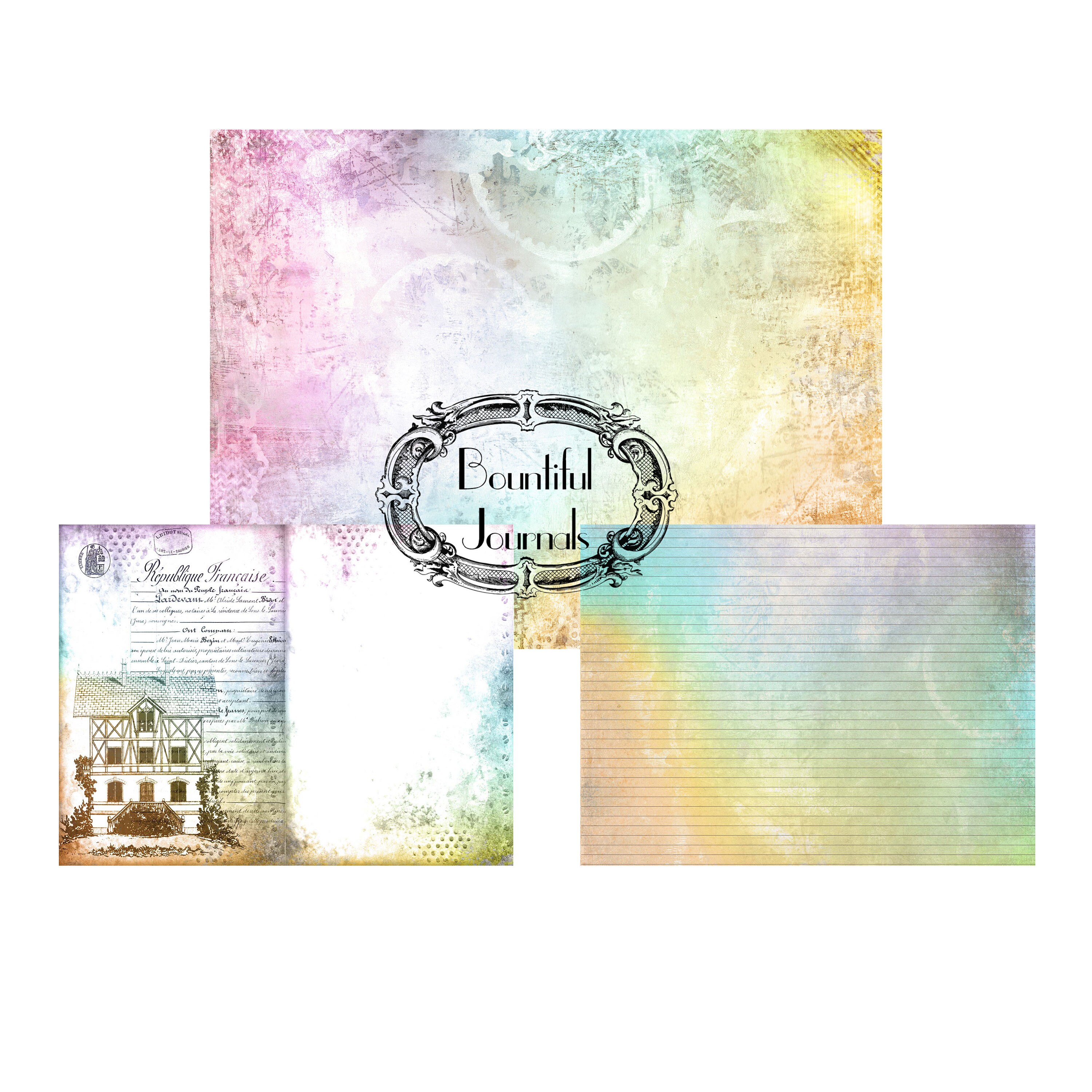 Tinted Vintage Ephemera Backgrounds Kit - Etsy