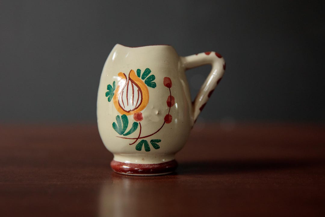 Vintage Italian Jug, Hand Painted Ceramic Pitcher, Rustic Home Decor - Etsy