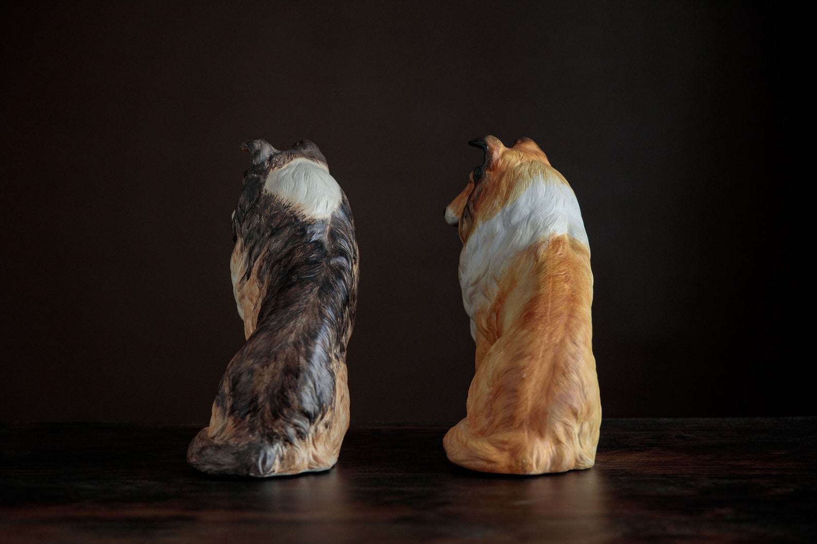 Rare - Vintage James Skerrett Hand Painted Ceramic Collie Sculptures ...