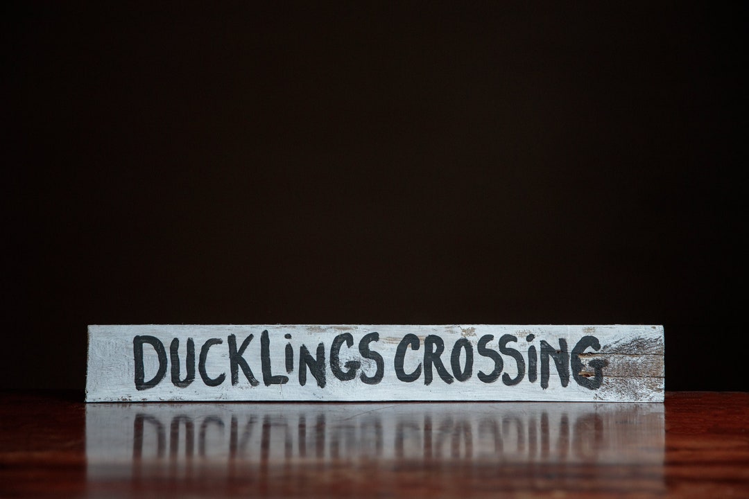 Hand Painted Wooden Sign, Ducklings Crossing, Rustic Home Decor - Etsy