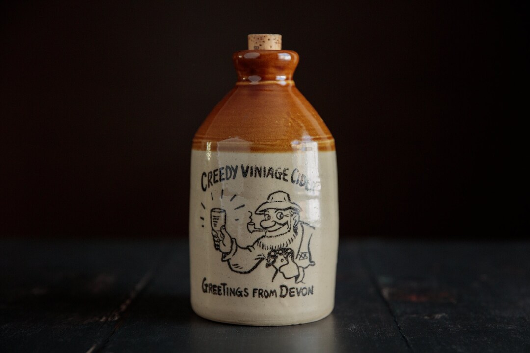 Vintage Stoneware Cider Bottle, Creedy's Devonshire Cider, English Home ...