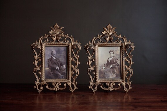 Pair of Antique Frames With Black and White Photographs of a - Etsy