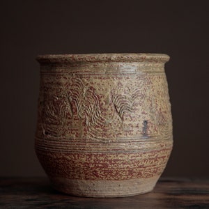 Vintage Ceramic Planter Sgraffito Pot Rustic Home Decor - Etsy