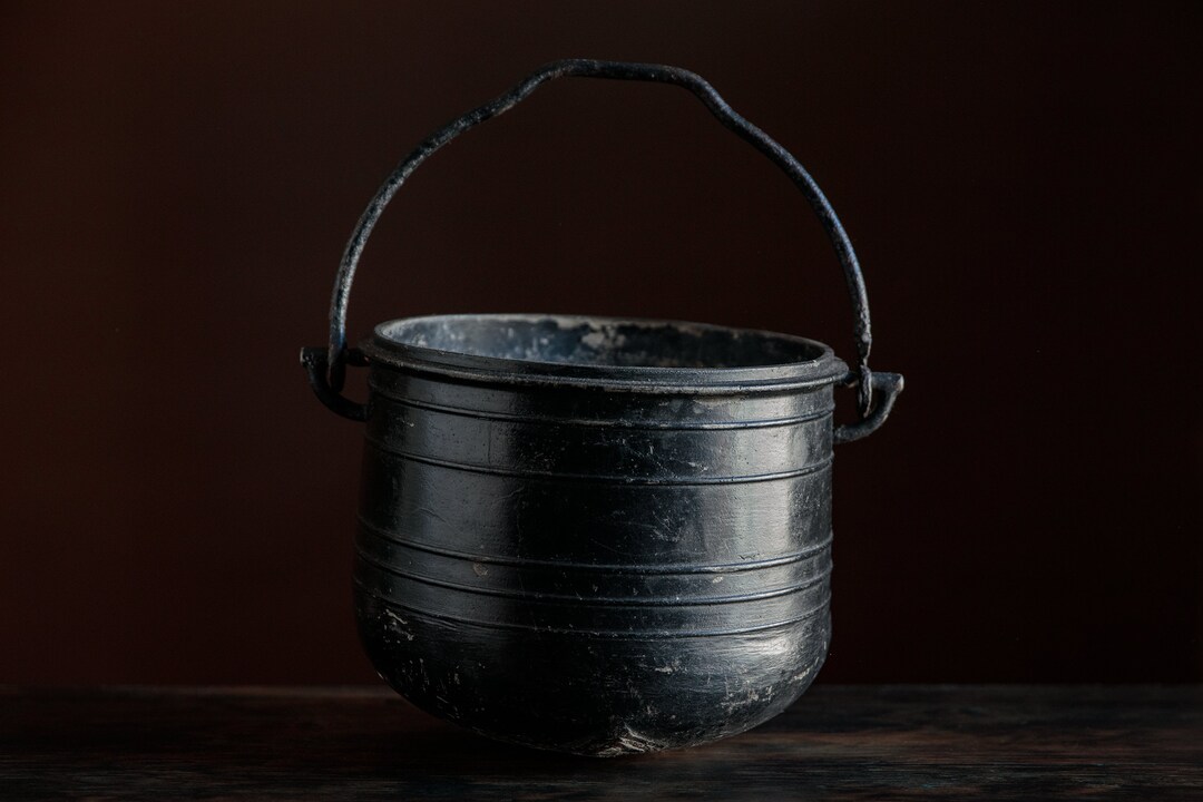 Antique Cast Iron Cauldron Planter, Modified With Drilled Holes for ...