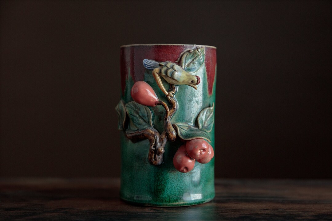 Antique Calligraphy Brush Pot, Chinese Ceramic Pot, Hand Made Vase - Etsy