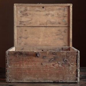 Vintage Moussec Wooden Box, Hand Made Rustic Storage Chest, Farmhouse ...