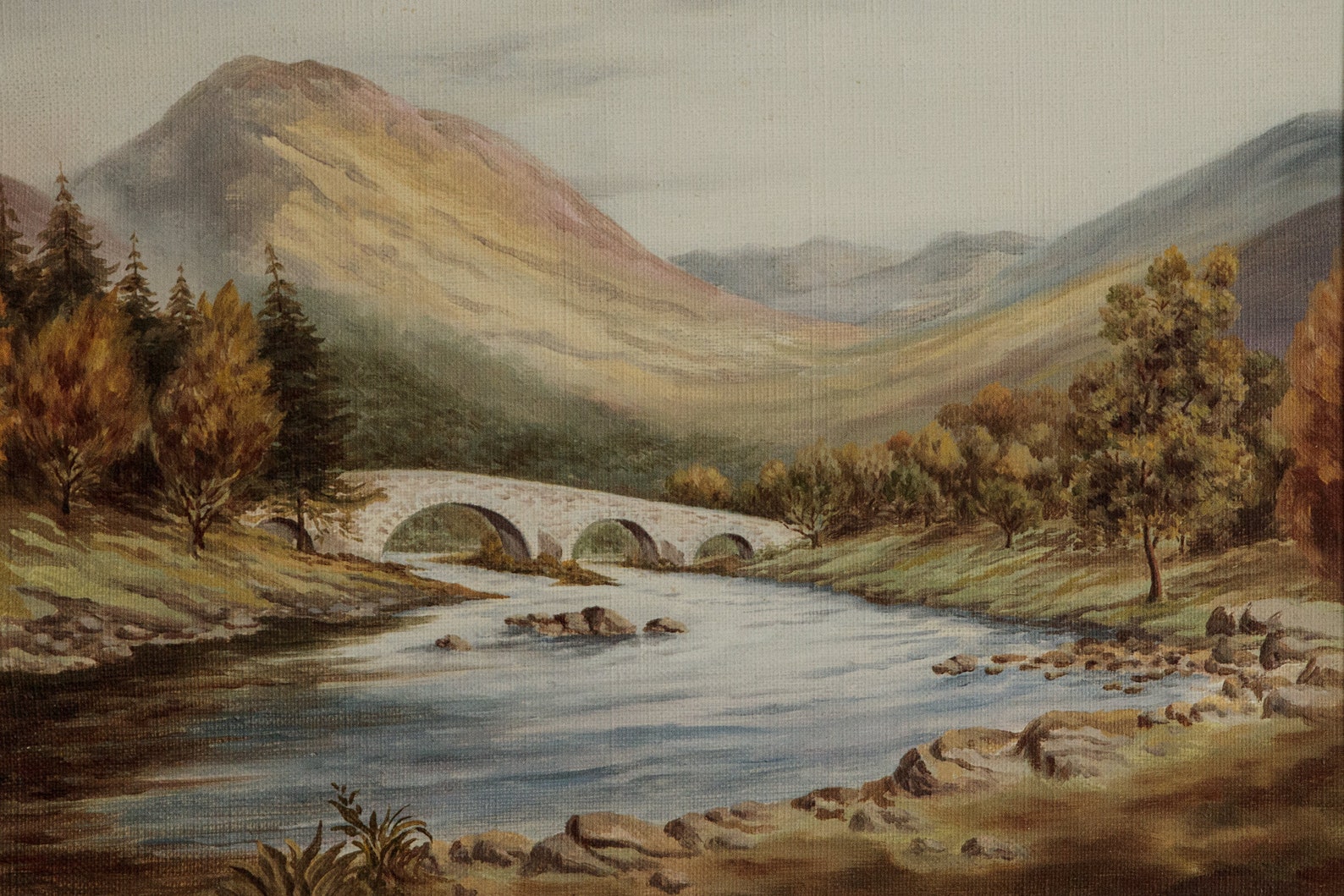 Vintage Original Oil Painting Old Bridge of Dee Scottish - Etsy