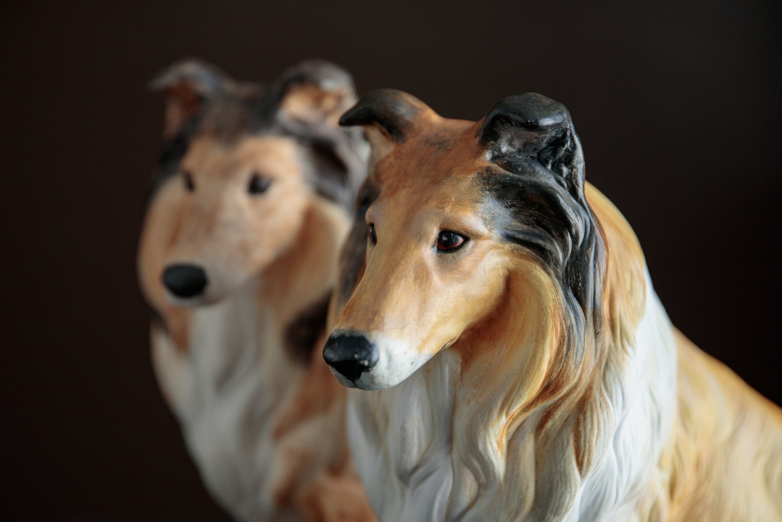 Rare - Vintage James Skerrett Hand Painted Ceramic Collie Sculptures ...