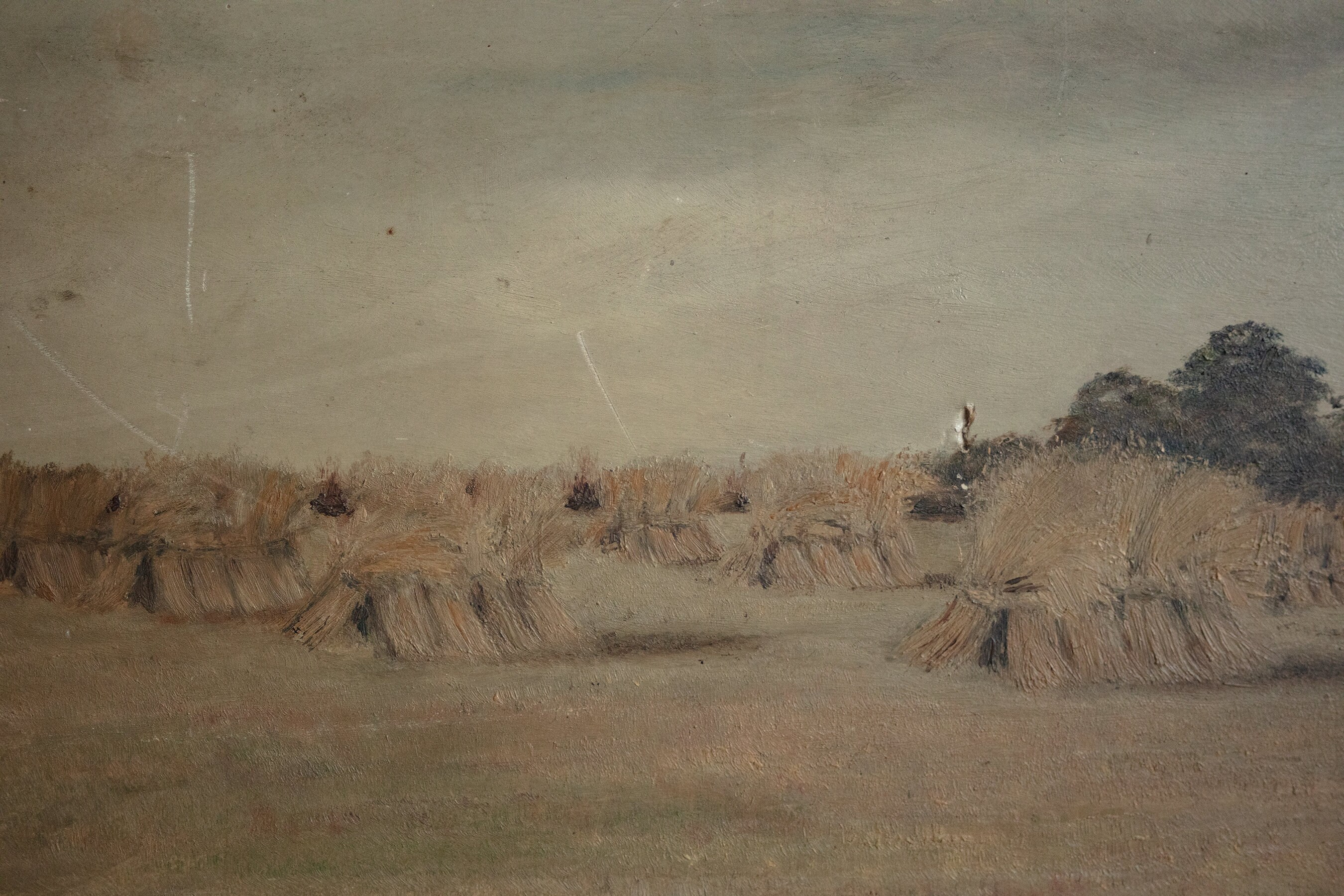 Old Original Haystacks Painting Rustic Rural Landscape - Etsy