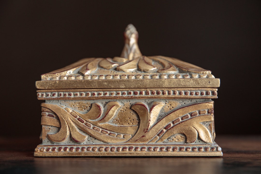 Vintage Gilded Box, Ornate Trinket Box, Neoclassical Home Decor - Etsy